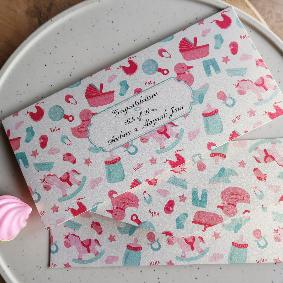 Baby Birth Blue and Pink Set of Money Envelopes – Cuckoo & Crow